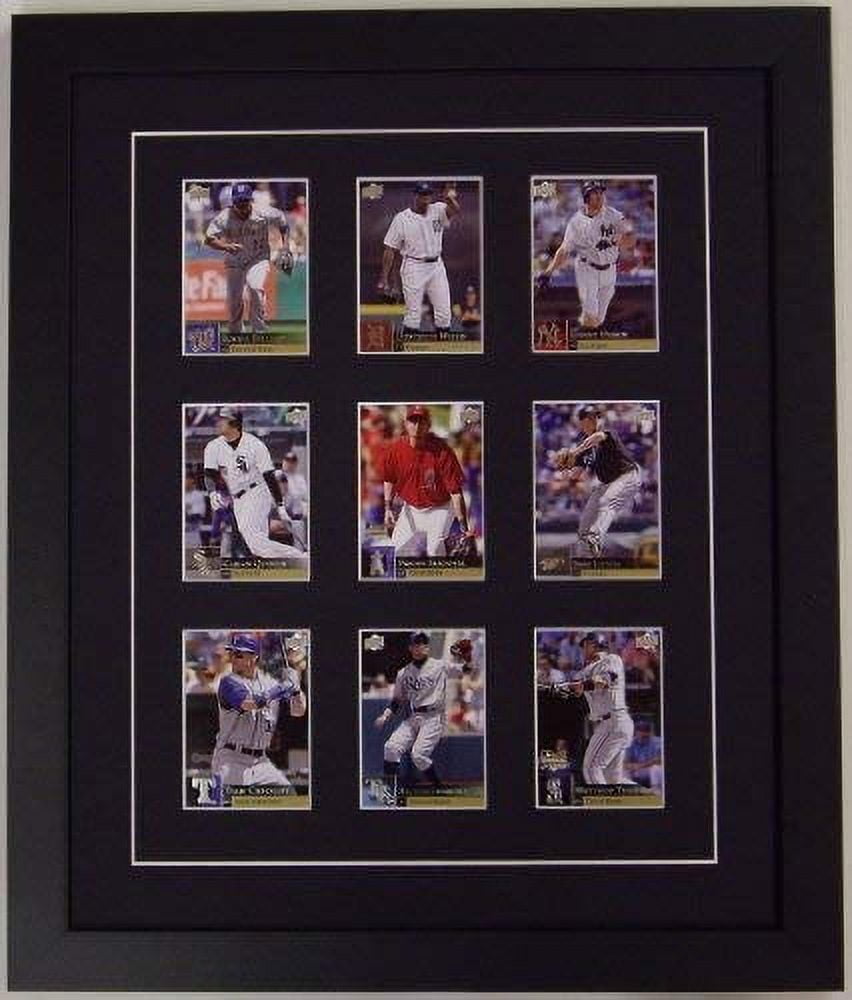 Trading Card Display Frame for 9 cards Black Frame Black Matting ...