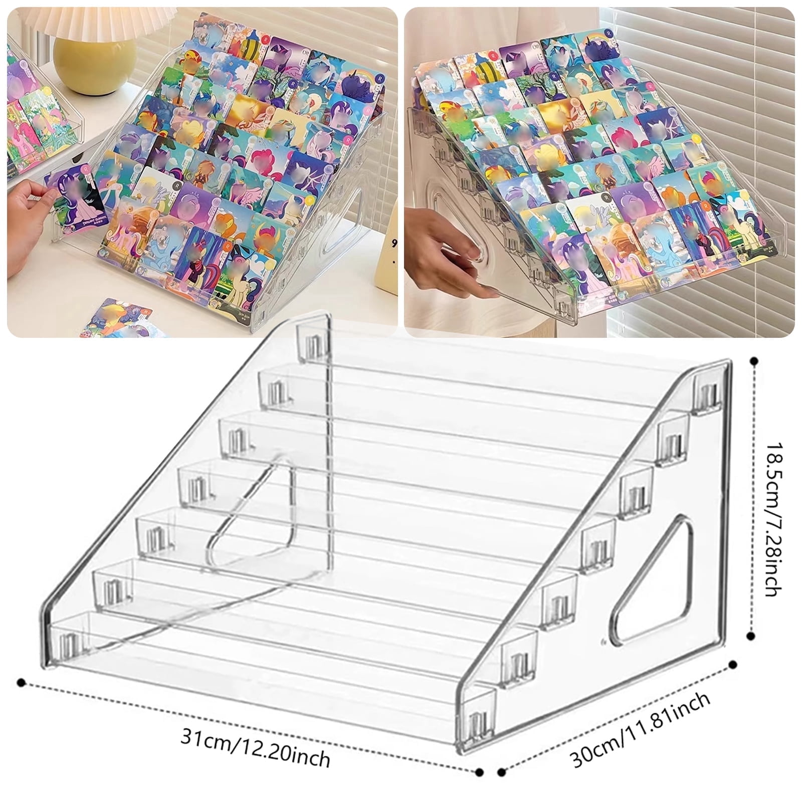 Trading Card Display Stand, 7-Tier Greeting Card Display Stand, 12 in ...