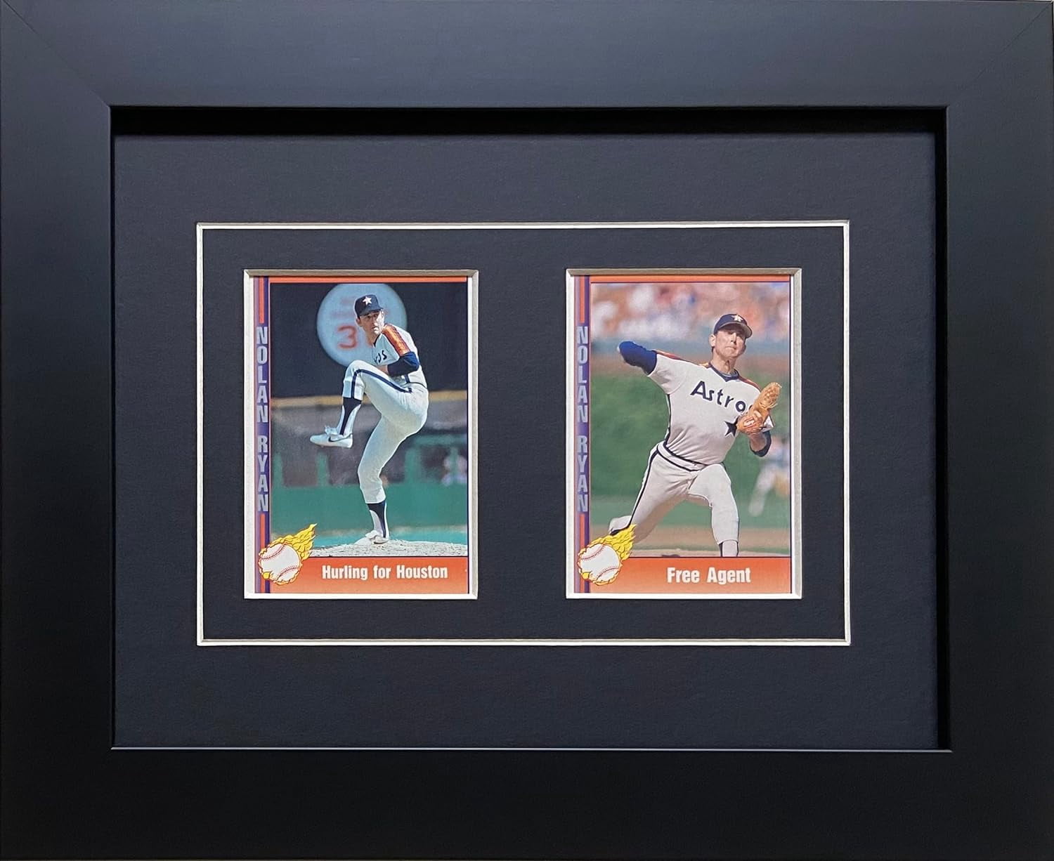 Trading Card Frame for 2 Trading Cards Black Frame with Black Matting ...