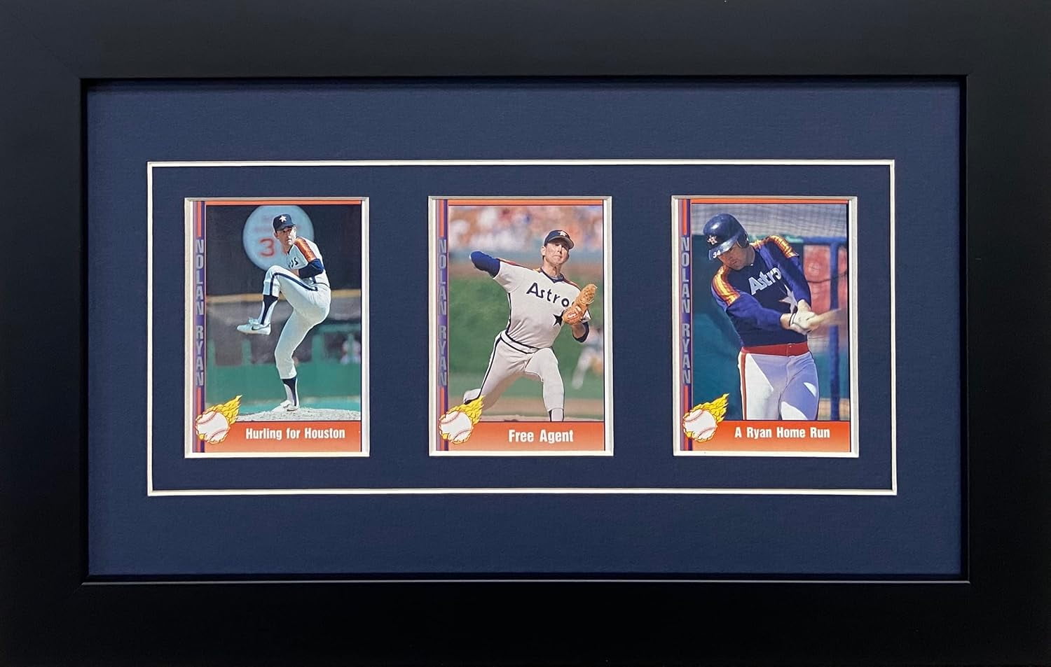 Trading Card Frame for 3 Standard Trading Cards Black Wood Frame with ...