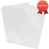 Trading Card Protector Sheets 9 Pocket X 100 Plastic Pages Holds 900 ...