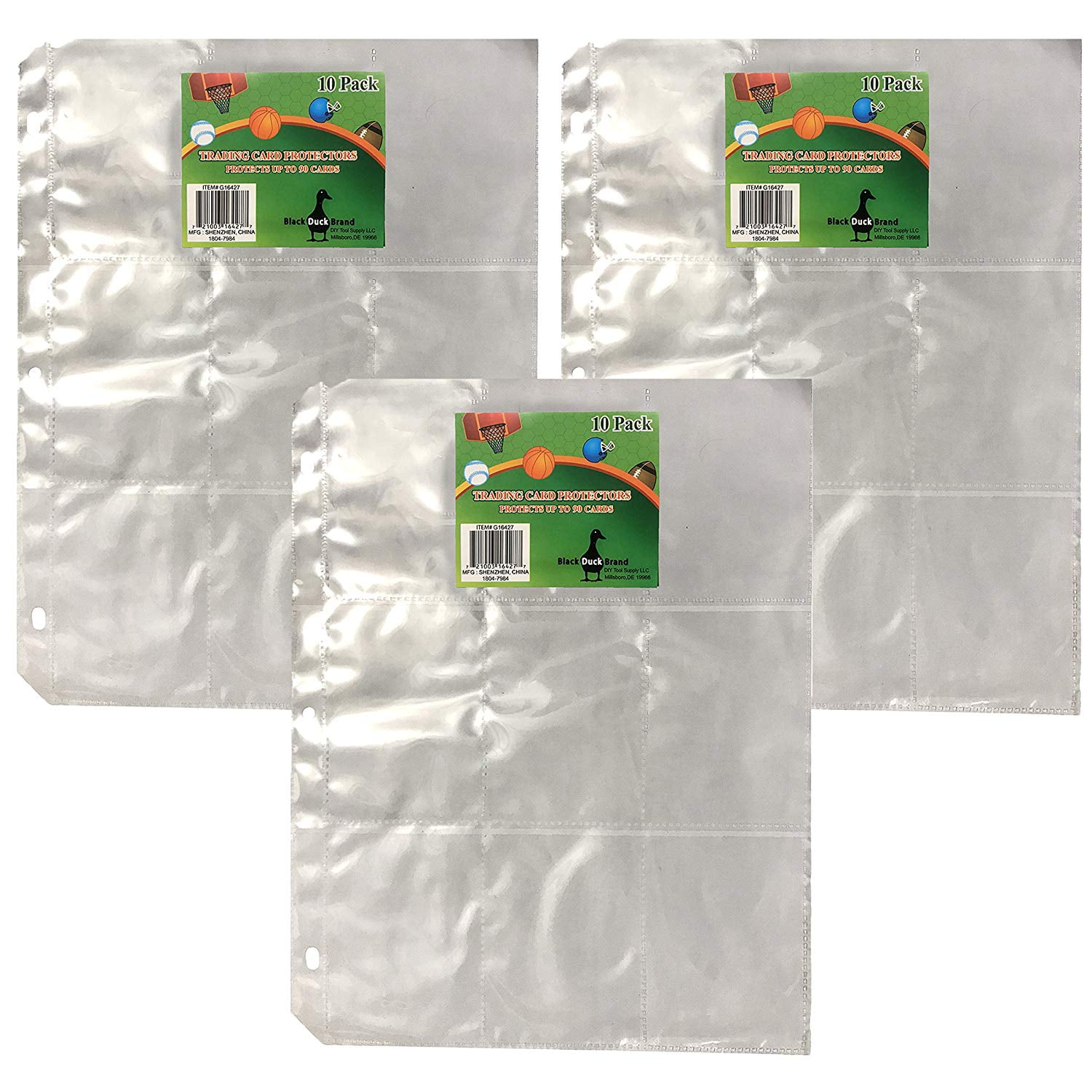 Trading Card Protector Sheets 9 Pocket X 30 Plastic Pages Holds 270 ...