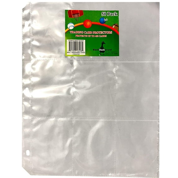 Trading Card Protector Sheets 9 Pocket X 50 Plastic Pages Holds 450 ...