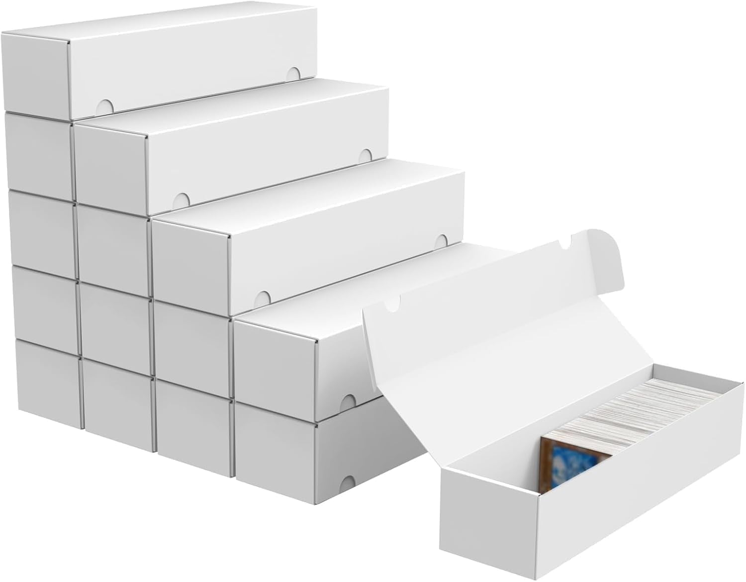15-Pack 1100 Count, White Corrugated Cardboard Bulk Trading Card ...