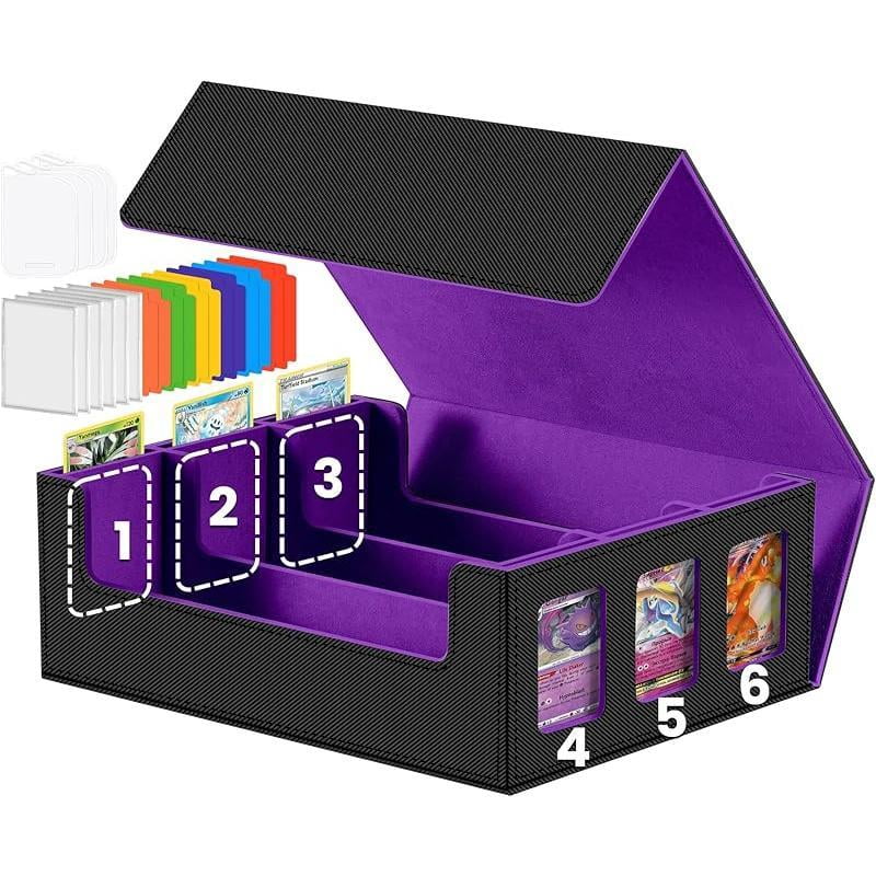 Trading Card Storage Box - 2400+ Commander Deck Case for Magic the Gathering PKM YuGiOh Sports ...