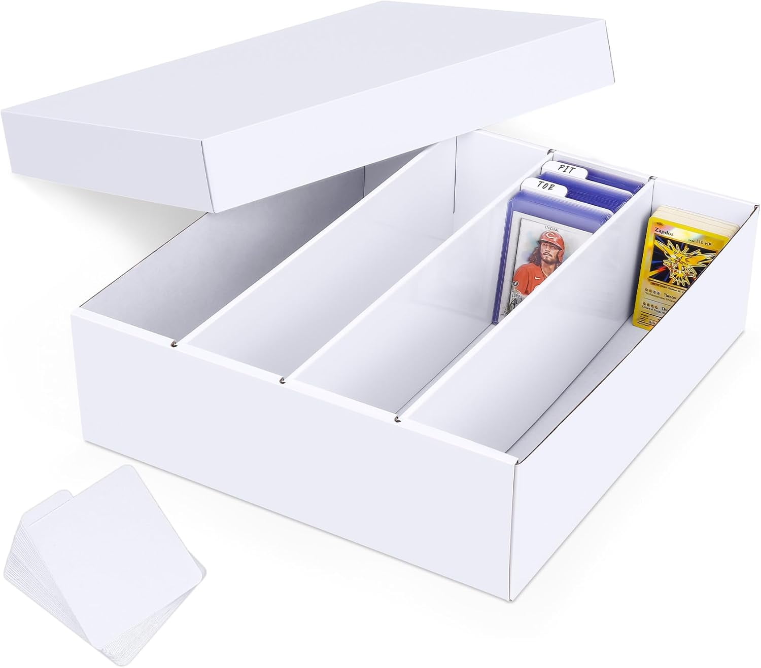 Trading Card Storage Box, 3200 Count Cardboard Storage Box with Divider ...