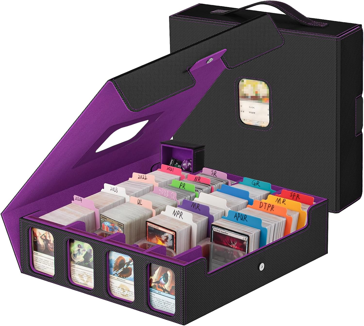 Trading Card Storage Box - 3200+ MTG Deck Box with Commander Display ...