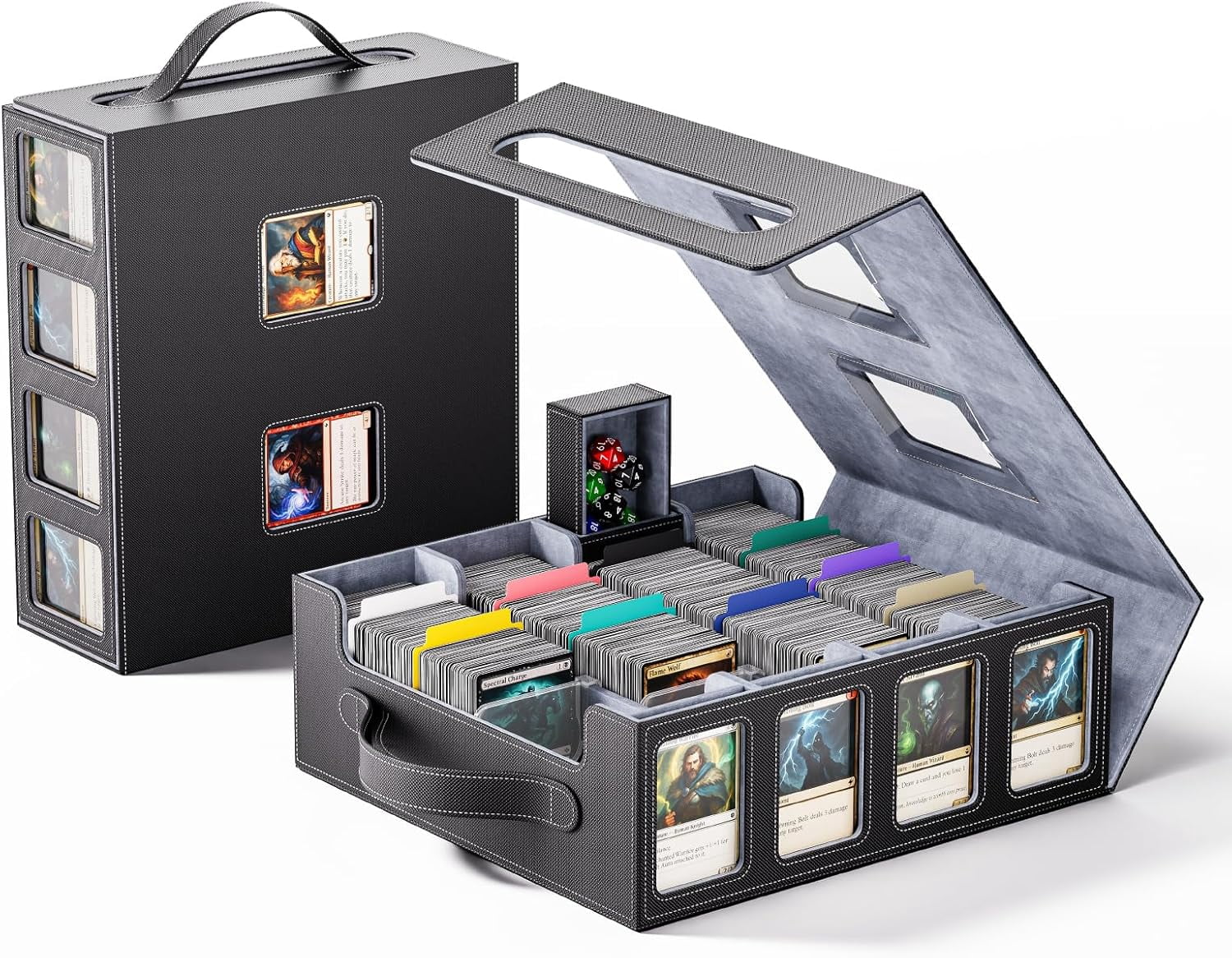 Trading Card Storage Box – 3500+ Magnetic MTG Deck Box with Handle ...