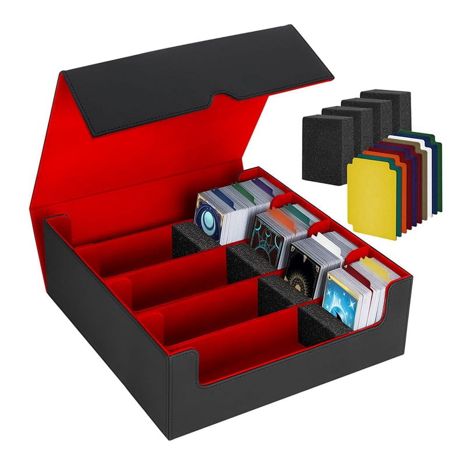 Trading Card Storage Box,4 Rows Card Deck Case ,Magnetic Closure Card ...
