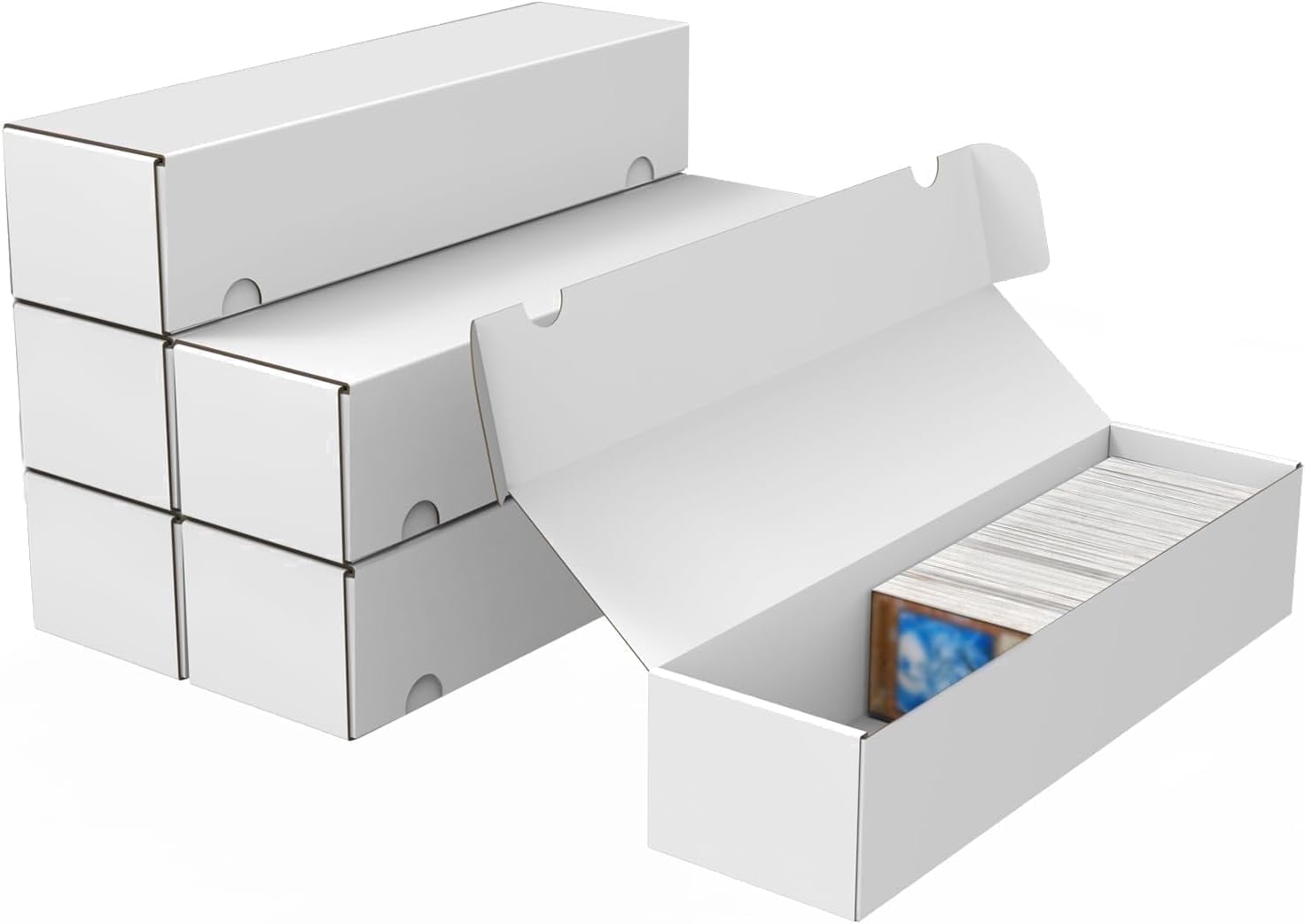 6-Pack 1100 Count White Corrugated Cardboard Bulk Trading Card Storage ...