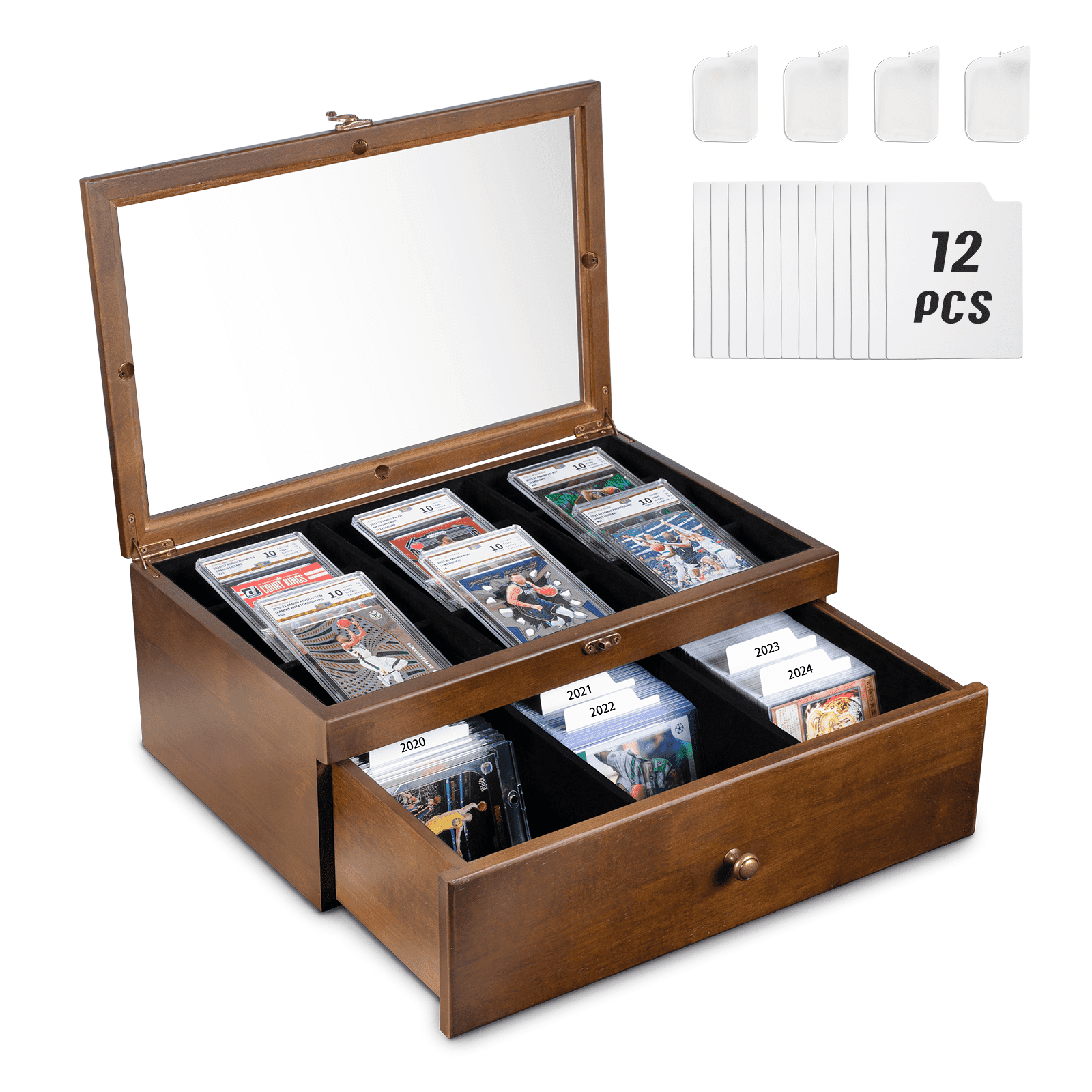 Trading Card Storage Box, 70+ Graded Card Storage Box with Custom ...