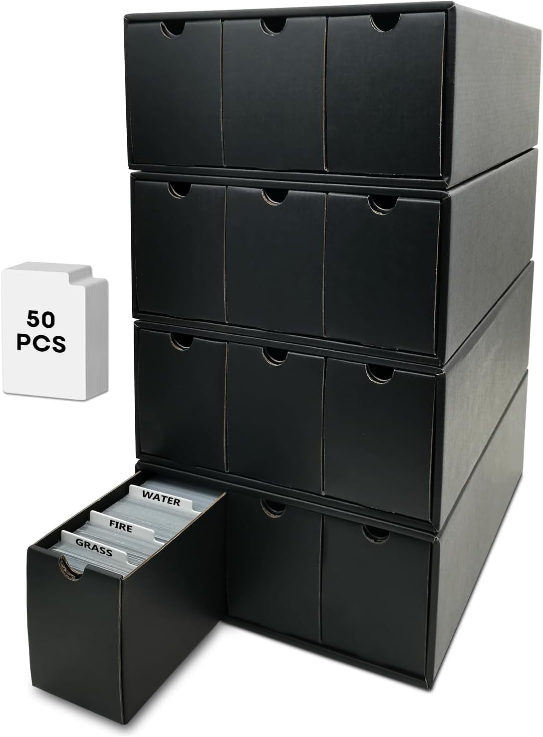 Trading Card Storage Box, Collector Cardboard Card Box with 50 Dividers ...