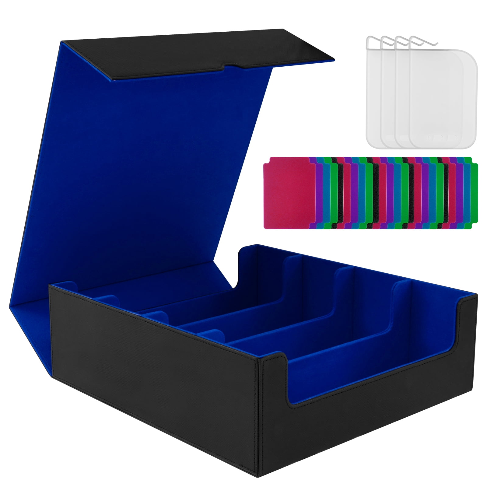 Trading Card Storage Box PU Leather Flip Lid Cards Deck Box With ...