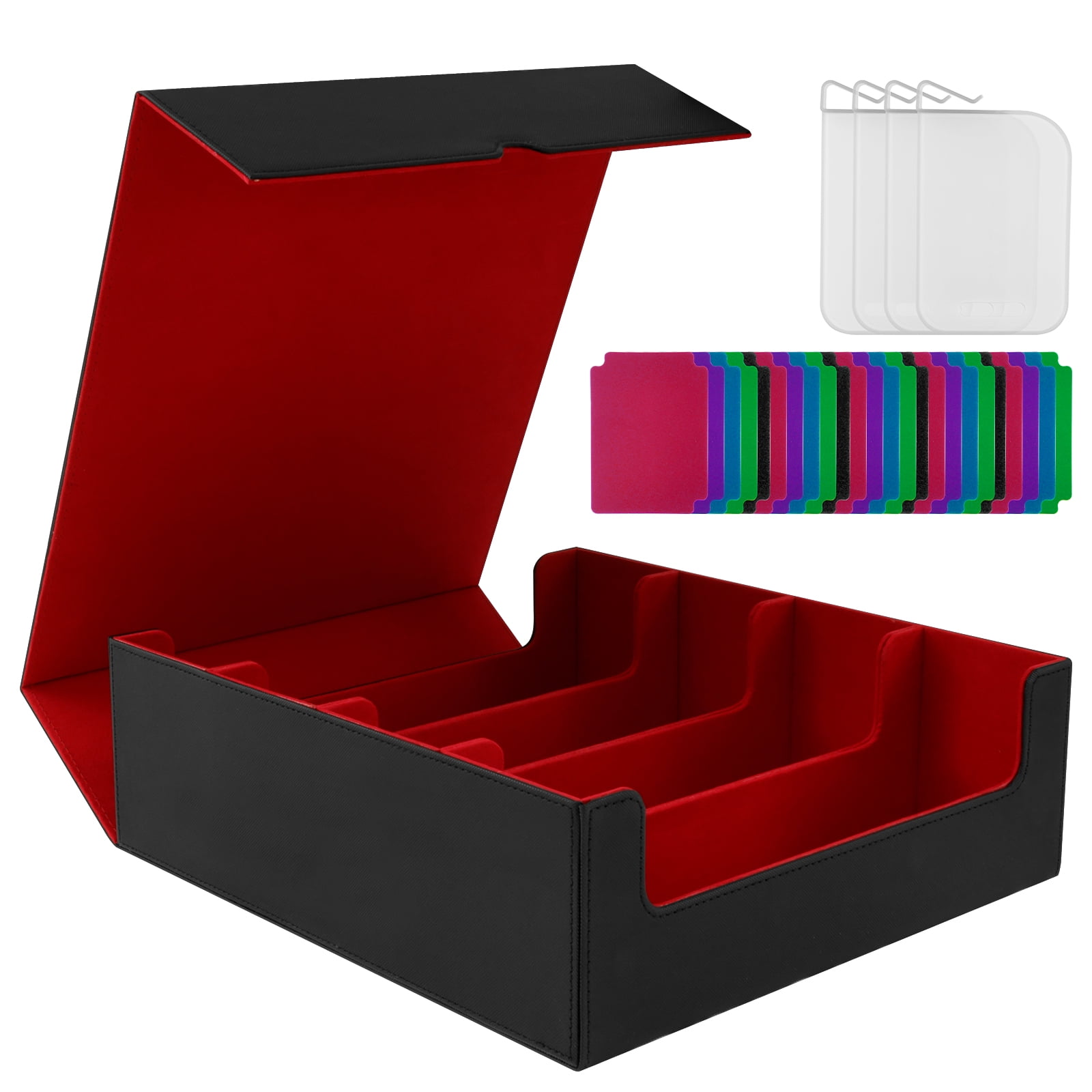 Trading Card Storage Box PU Leather Flip Lid Cards Deck Box With ...