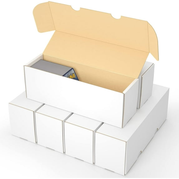 Trading Card Storage Box,Sports Card Storage Boxes, 6-Pack Cardboard ...