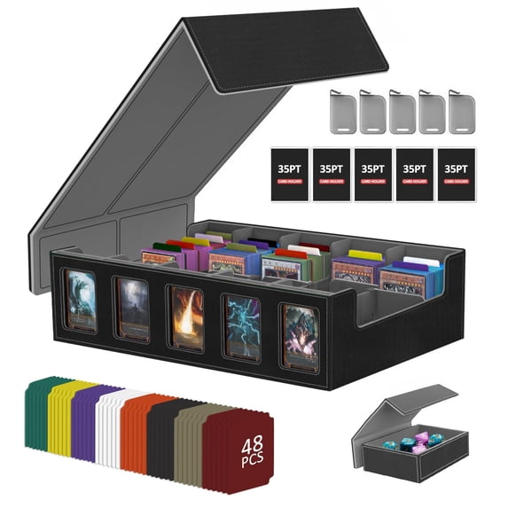 Trading Card Storage Box with Commander Display, 3900+ MTG Deck Box, 4 ...