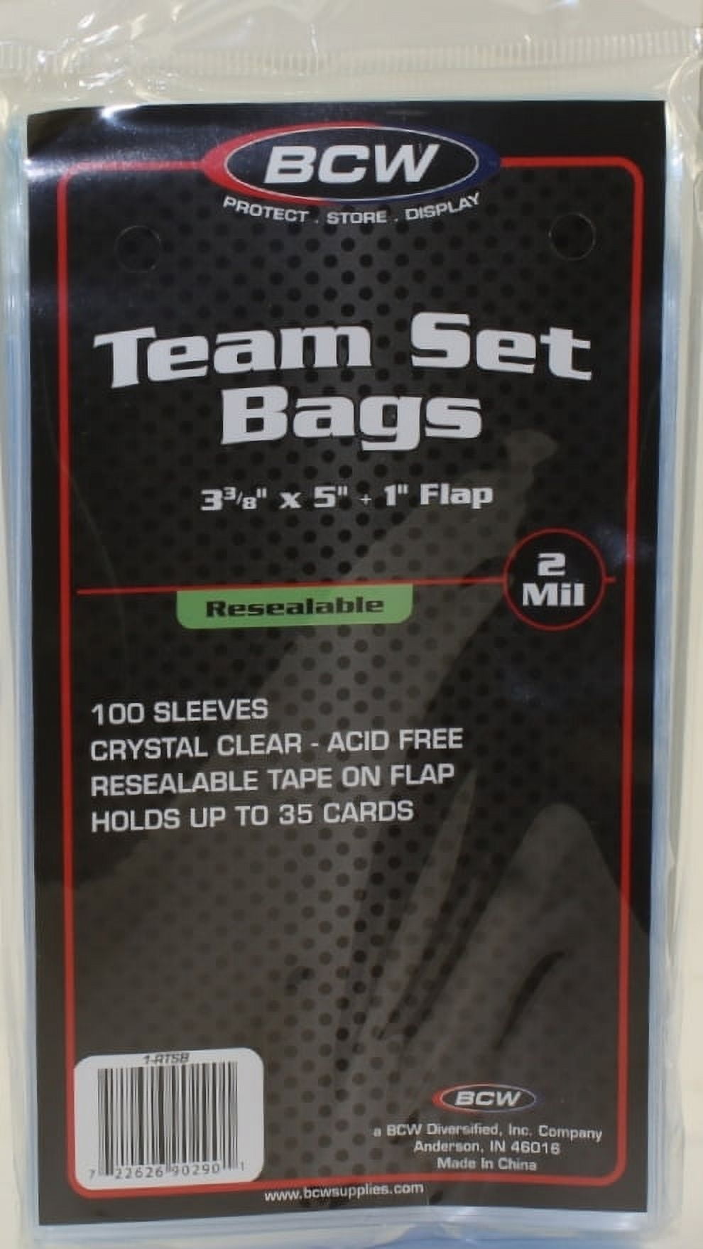 BCW Trading Card Supplies, 1000 Resealable Plastic Team Bags, Holds 35 ...