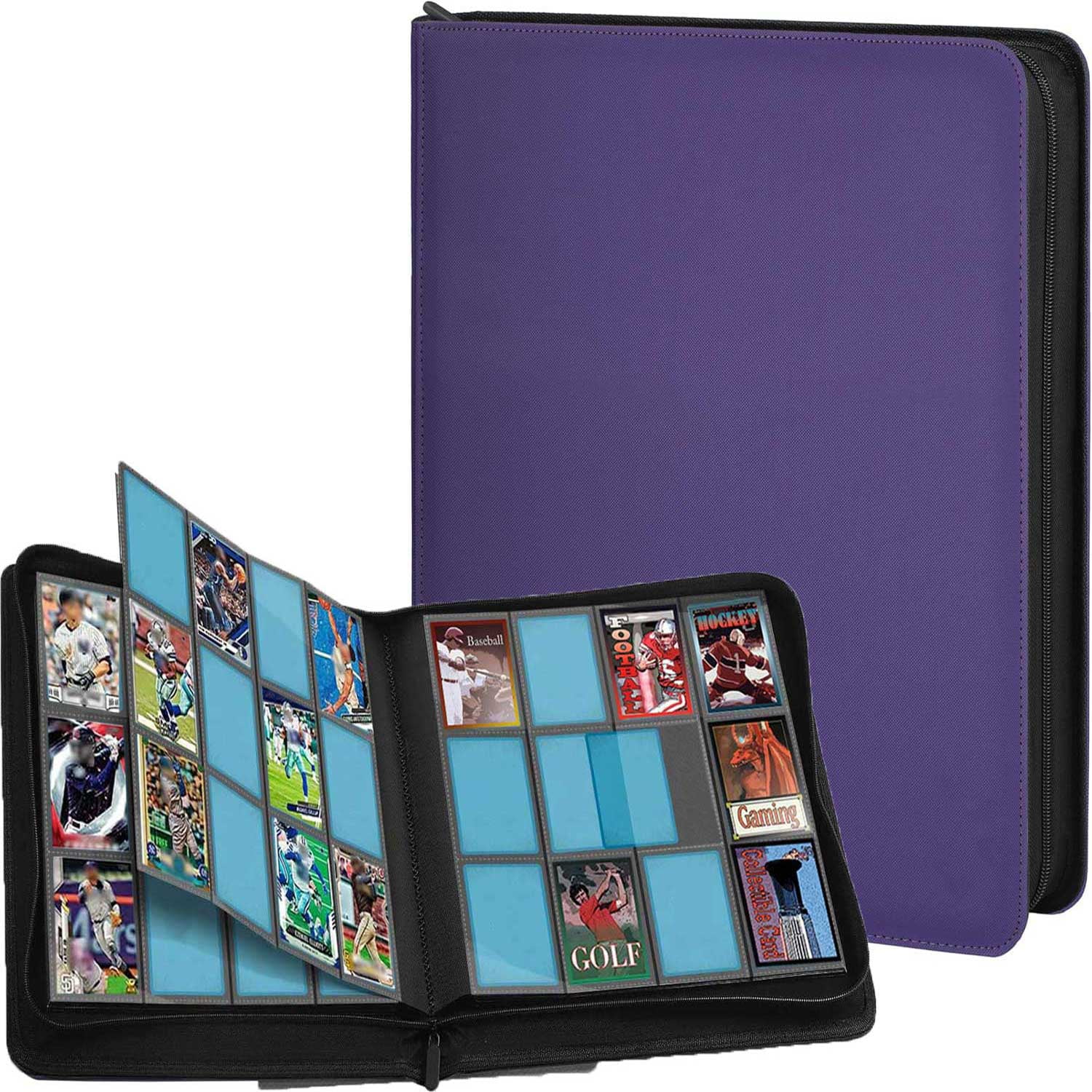 Trading Cards Album Binder, 12 Pockets 30 Double Sided Pages Binder ...