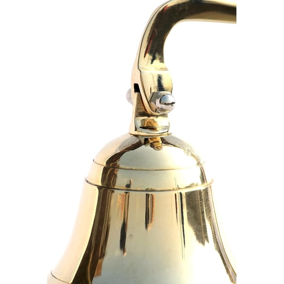 Trading Co Wall Mountable Nautical Brass Bell 4" Gold - Solid Brass ...