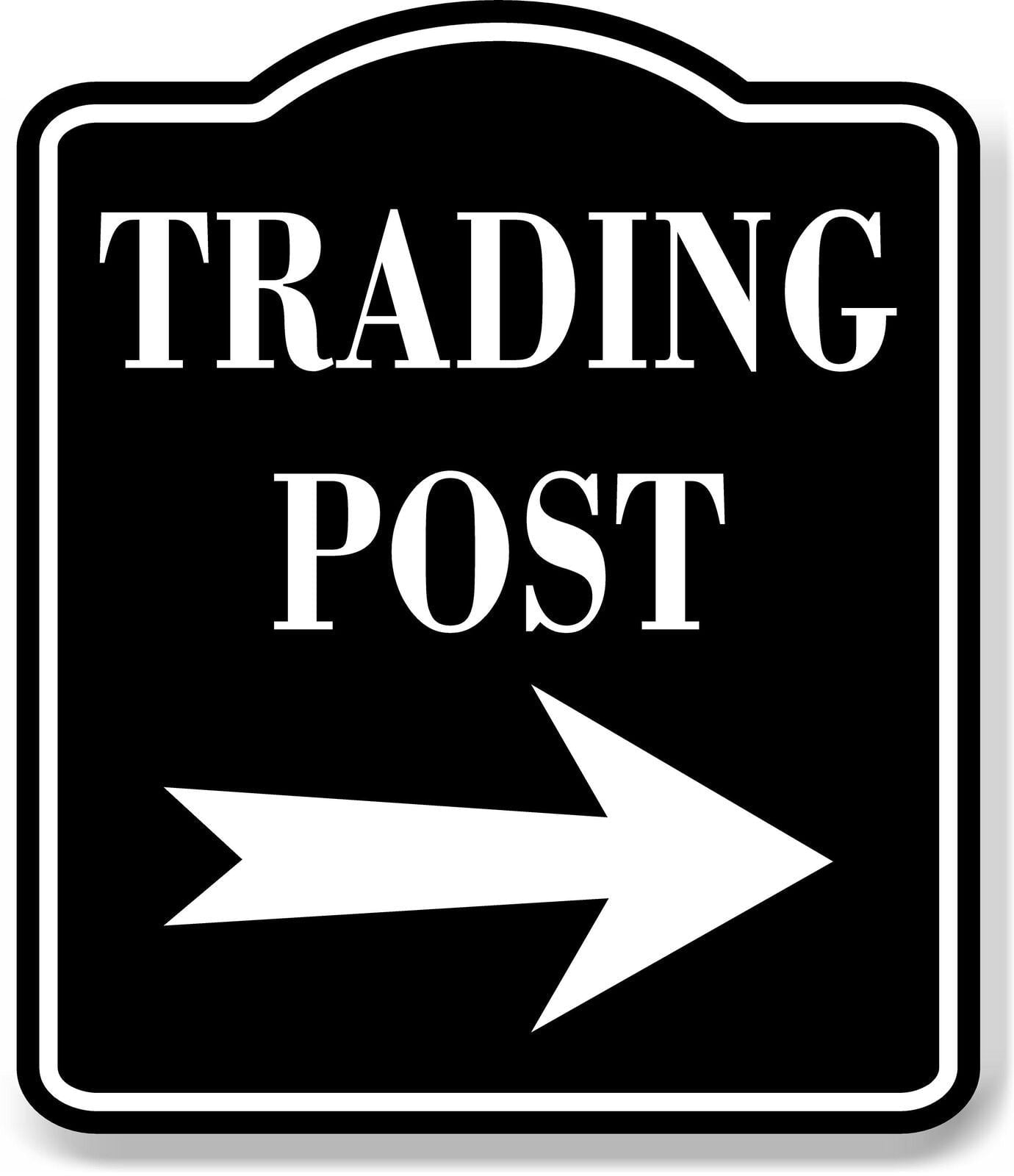 Trading Post Right Arrow BLACK Aluminum Composite Sign, 20"x24 ...