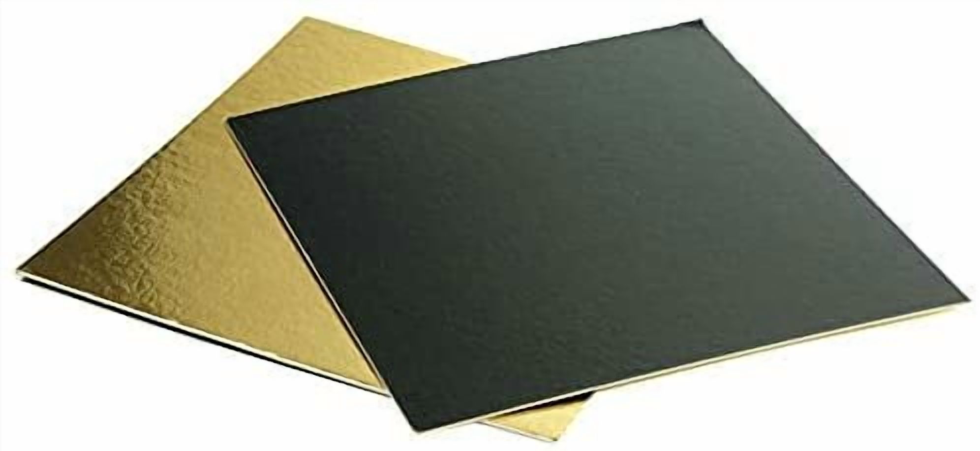 Tradiser 7C18 Gold/Black 2-Sided Square Cake/Pastry Board 7-1/8 Inch x ...