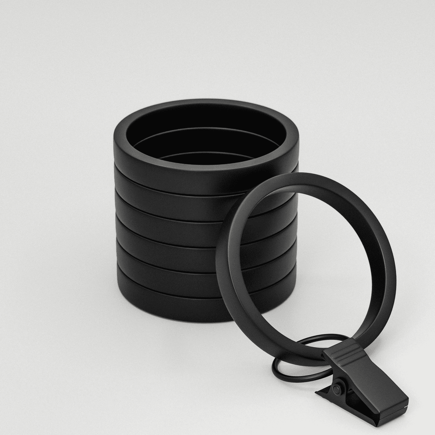 Better Homes & Gardens Matte Black Curtain Clip Rings (7 Pack ...