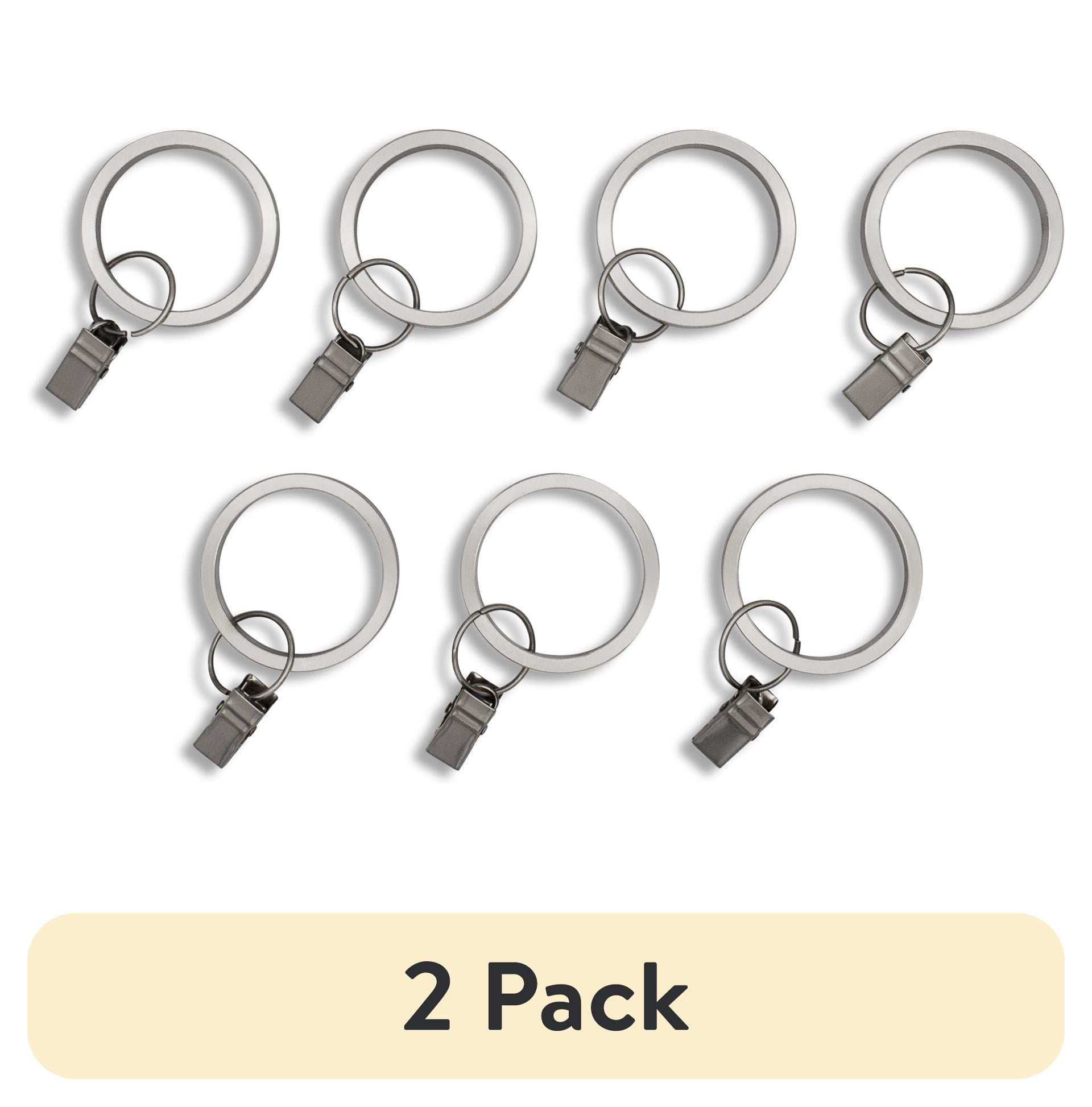 (2 pack) Traditional 1" Nickel Curtain Clip Rings, by Better Homes ...