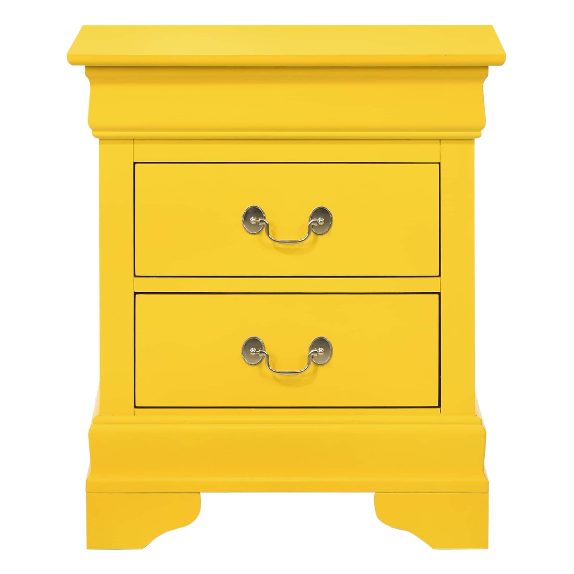 Traditional 21-in Metal Handholder 2-Drawer Wood Nightstand Yellow ...