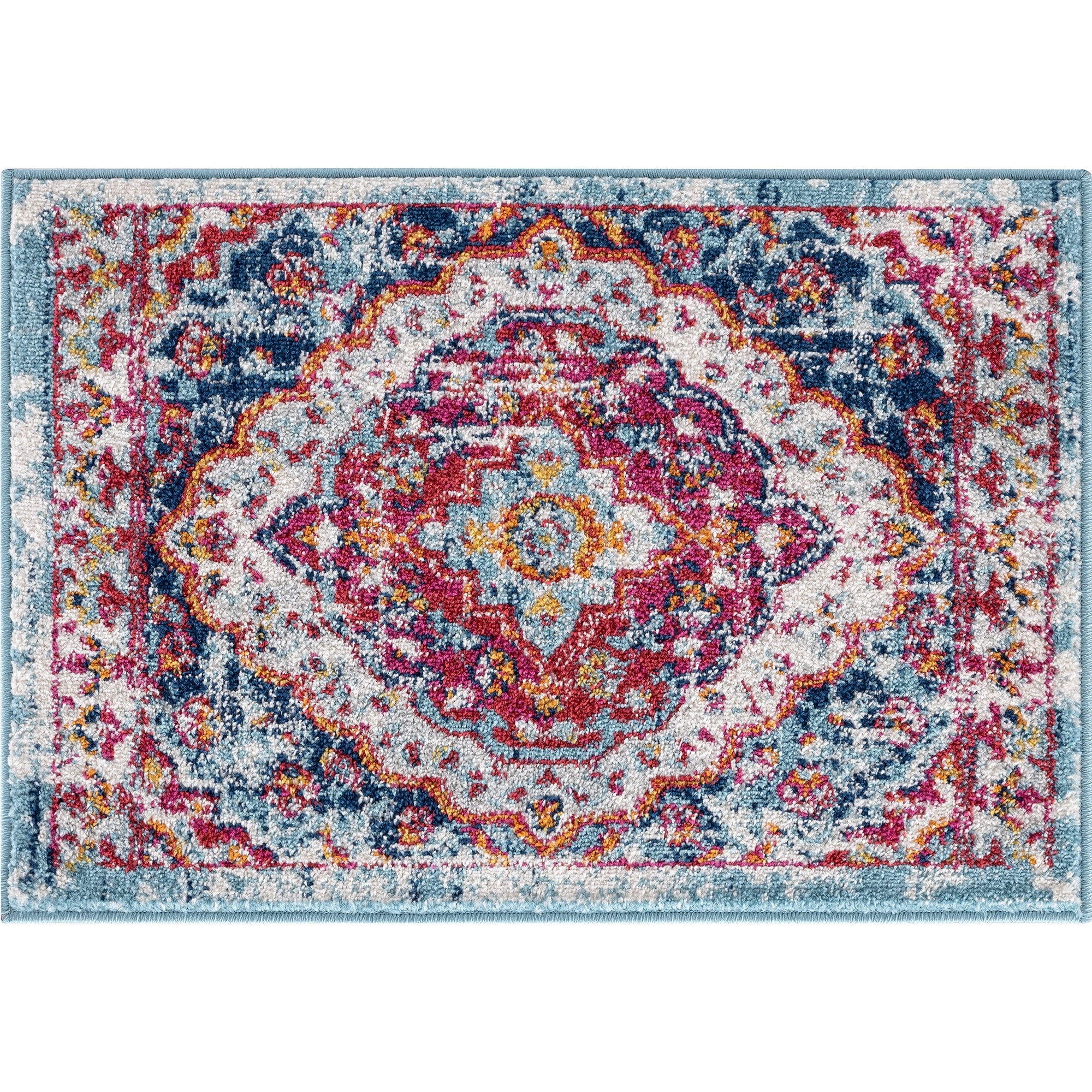 Traditional 2x3 Area Rug (2' x 3') Medallion Red, Pink Indoor Scatter ...