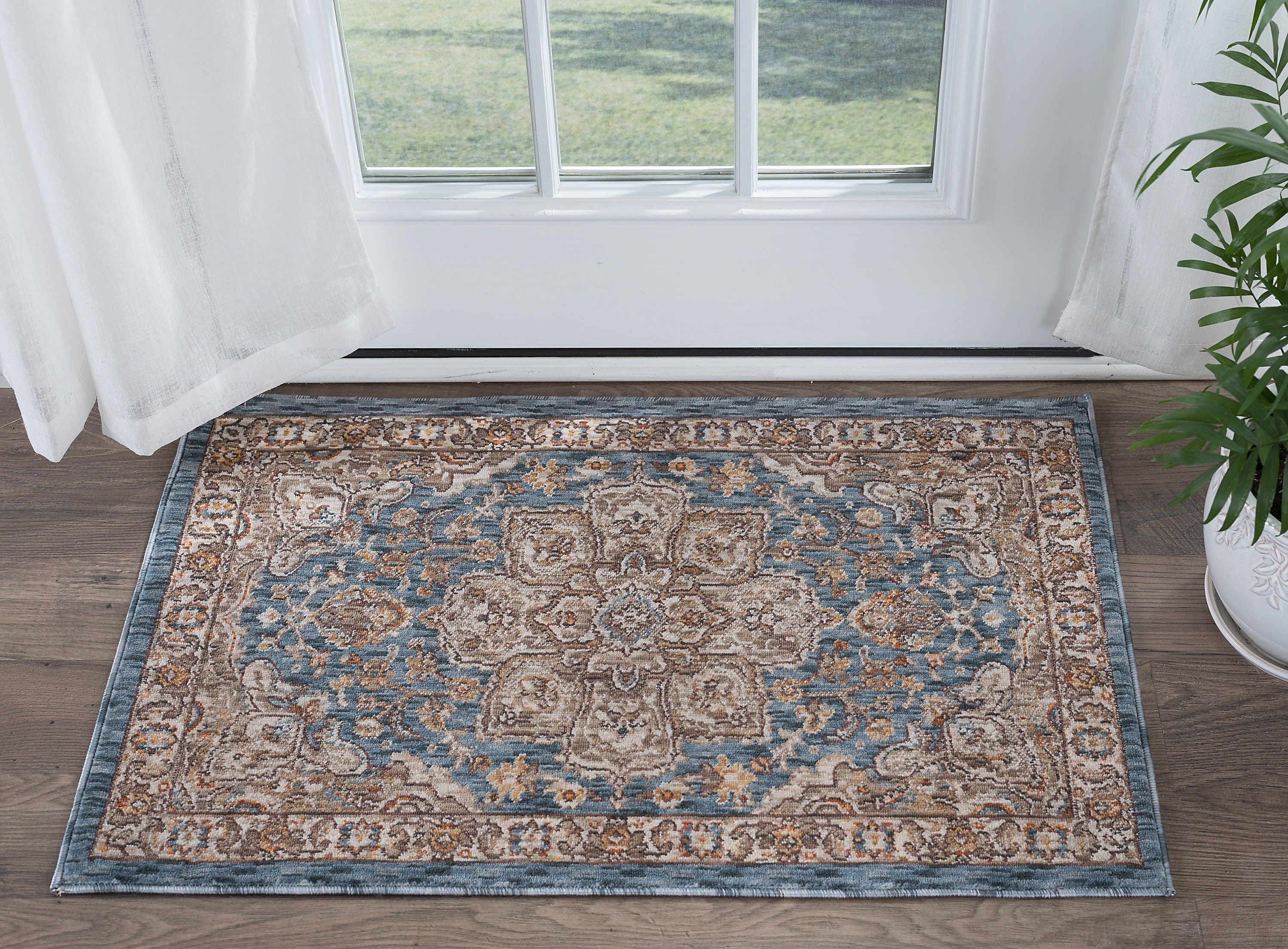Traditional 2x3 Area Rug (2' x 3') Oriental Navy, Blue Indoor Scatter ...