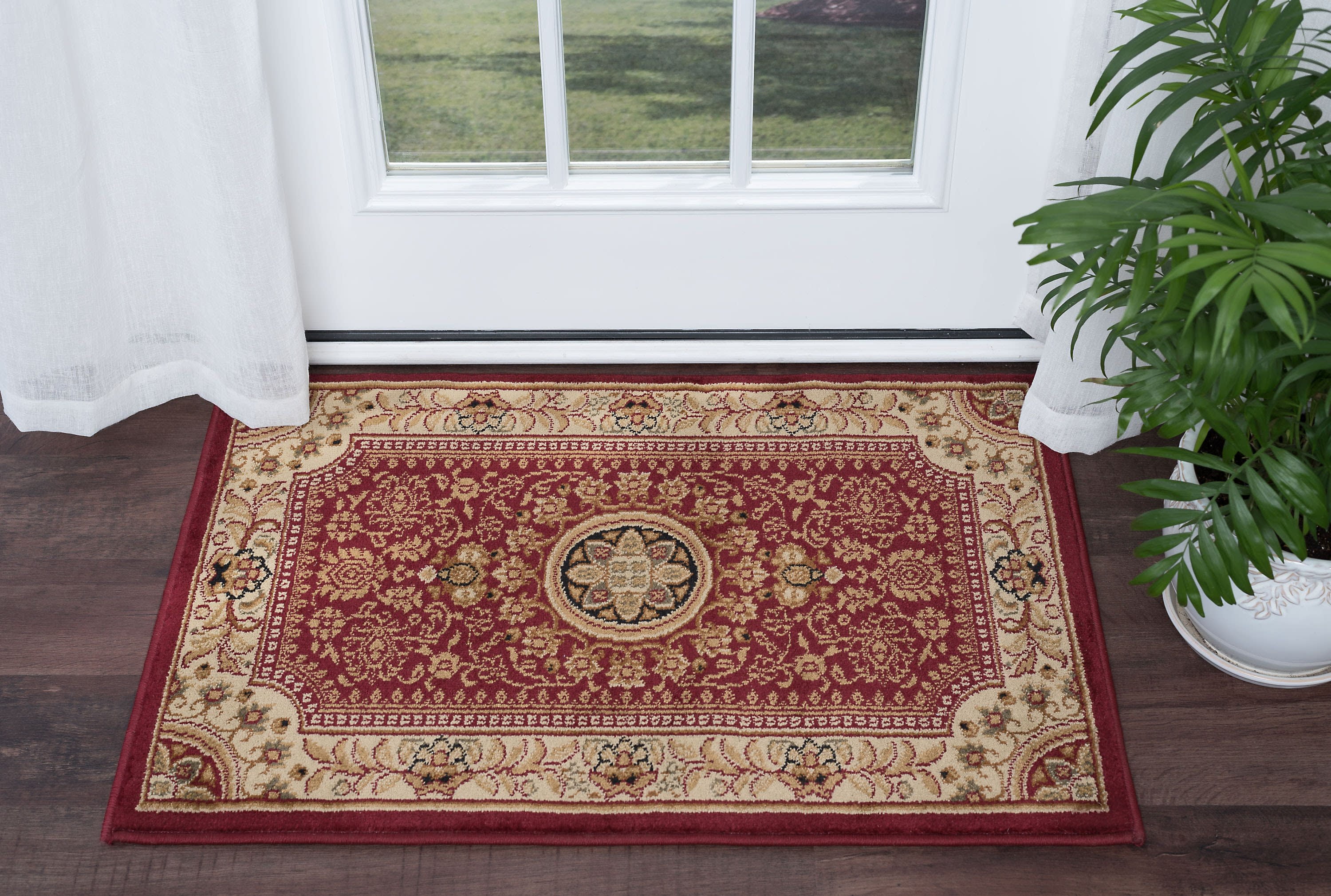 Traditional 2x3 Area Rug (2' x 3') Oriental Red, Beige Indoor Scatter ...