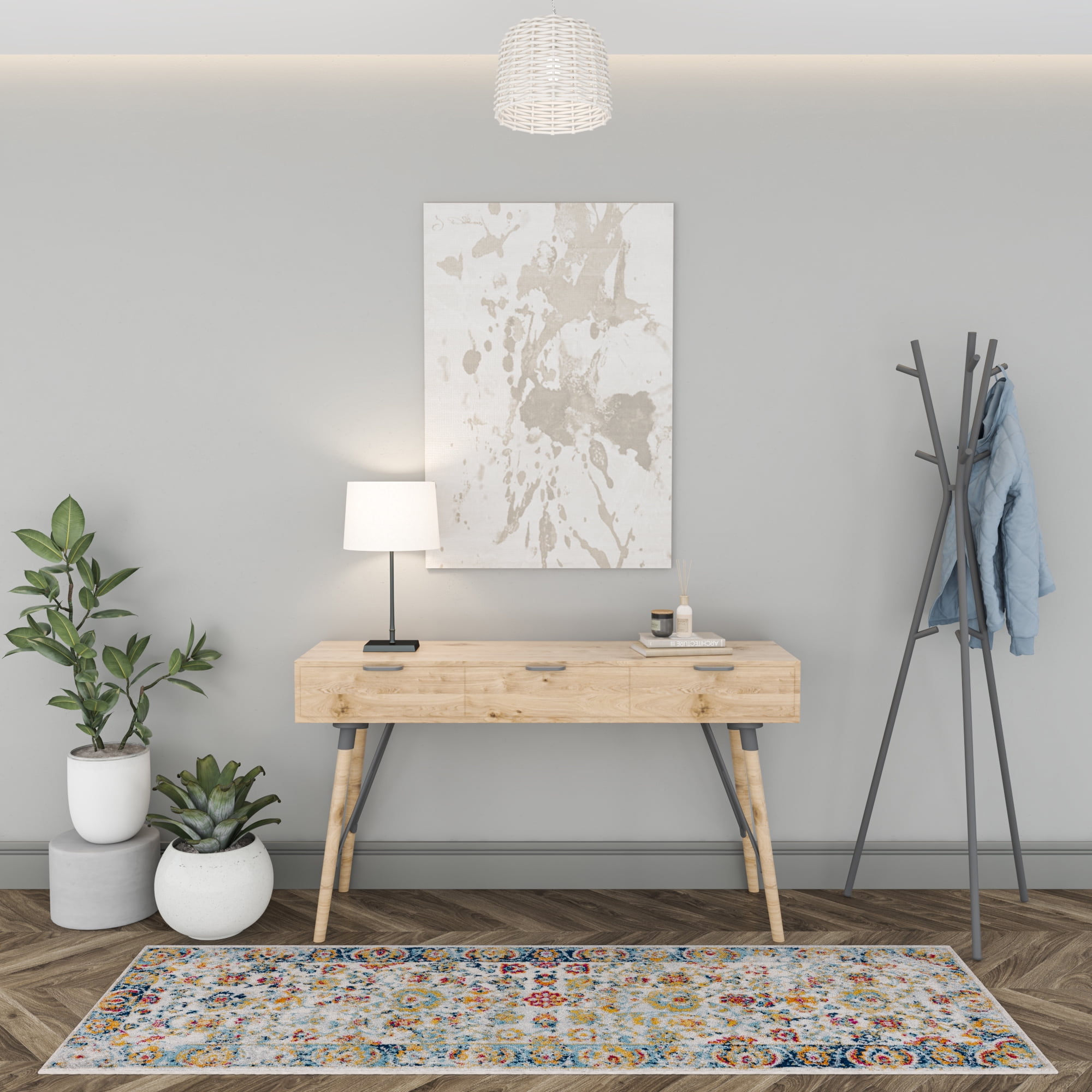 Traditional 2x8 Area Rug (2'3'' x 7'3'') Oriental Cream, Blue Indoor ...