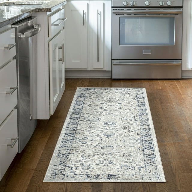 Traditional 2x8 Area Rug (2'3'' x 7'3'') Oriental Cream, Cream Indoor ...