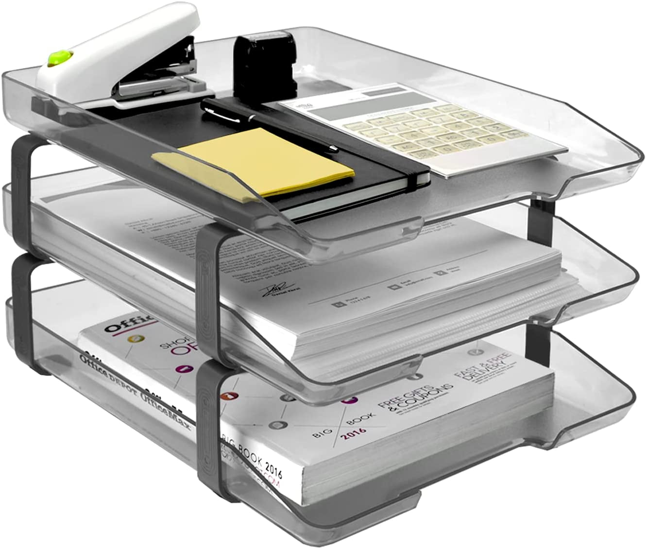 Traditional 3 Tier Letter Tray, Front Load Design, A4 Letter Size ...