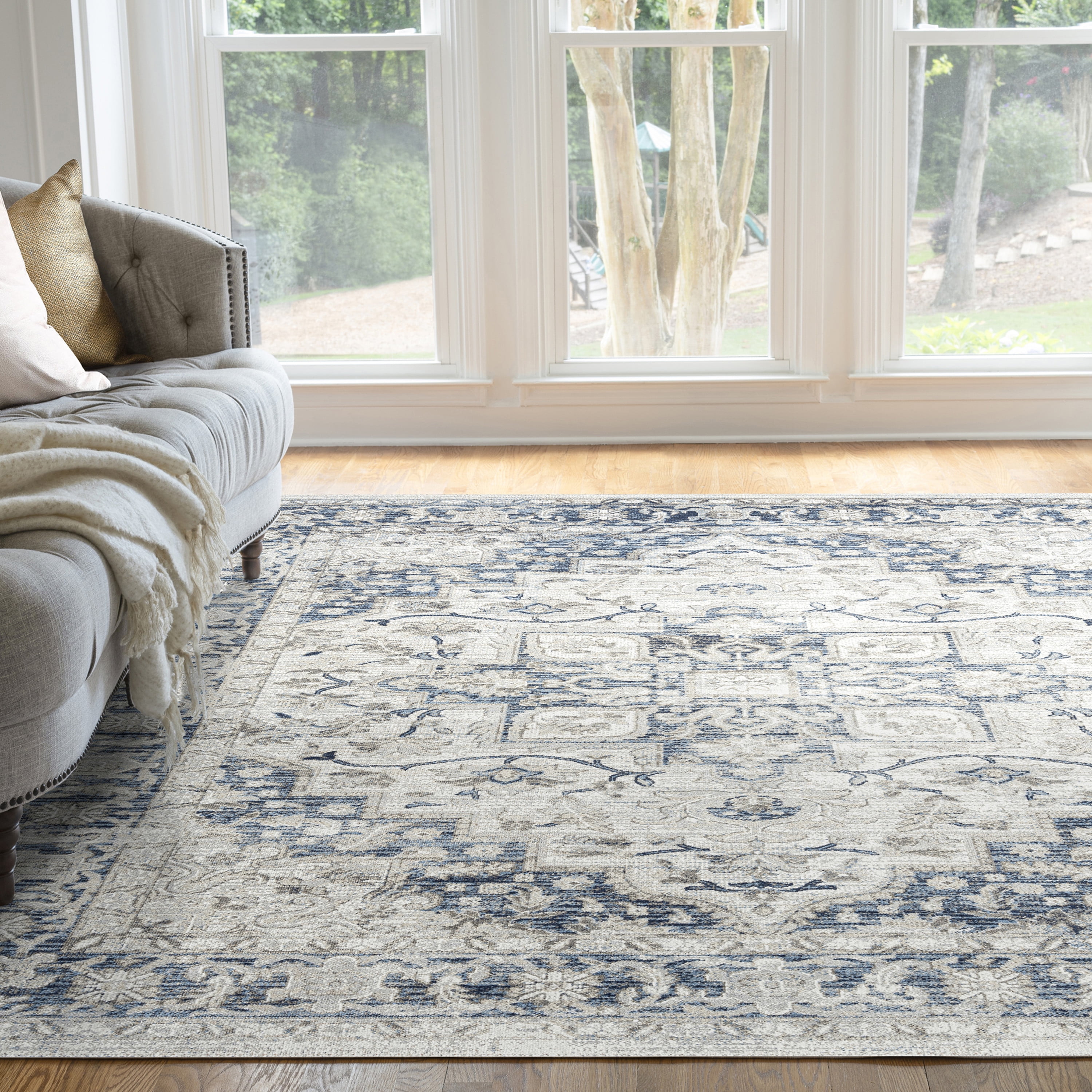 Traditional 5x8 Area Rug (5'3'' x 7'3'') Oriental Cream, Cream Living ...
