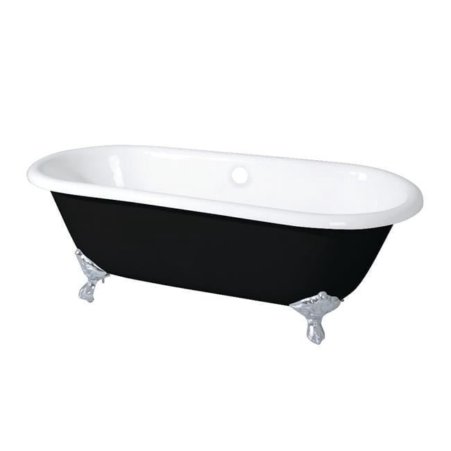 Traditional 66 in. Double Ended Clawfoot Tub with Feet No Faucet ...