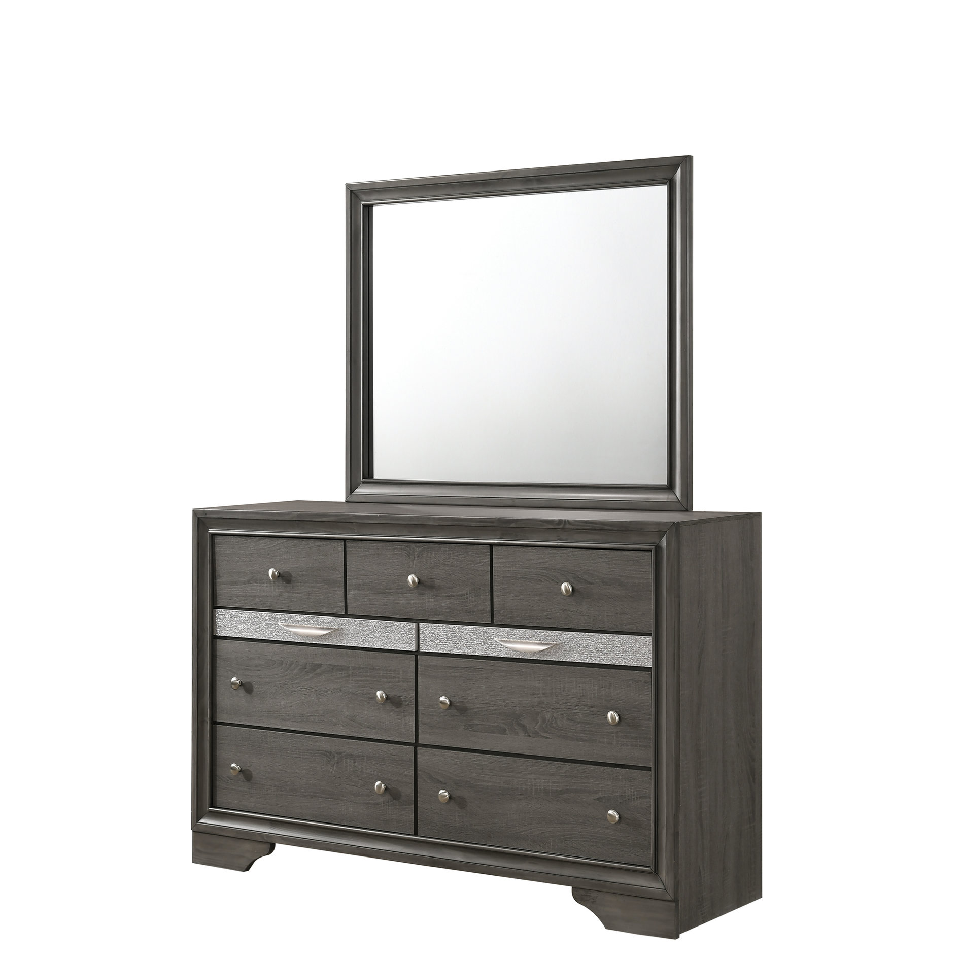 Traditional 7-Drawer Bedroom Dresser in Gray Wood | Seven Utility ...