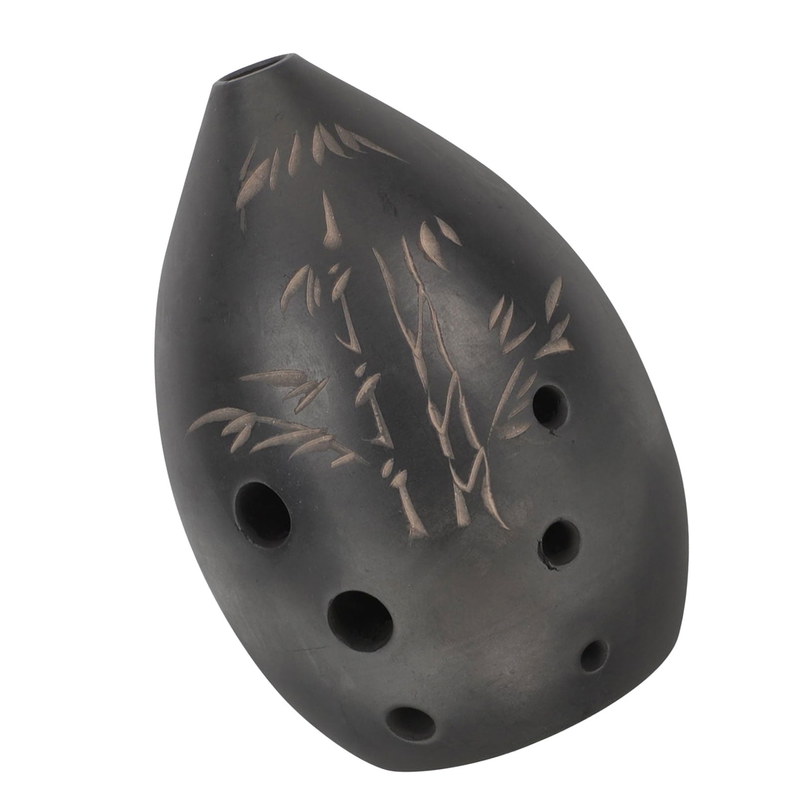 Traditional 8 Hole Ceramic Ocarina Black Clay Crafted Melodious Sound ...