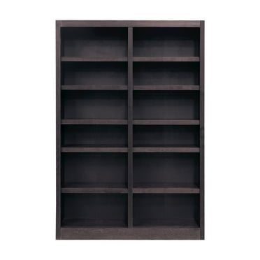 Concepts in Wood Wide 6 Shelf Bookcase, 84 inch Tall - Espresso Finish ...