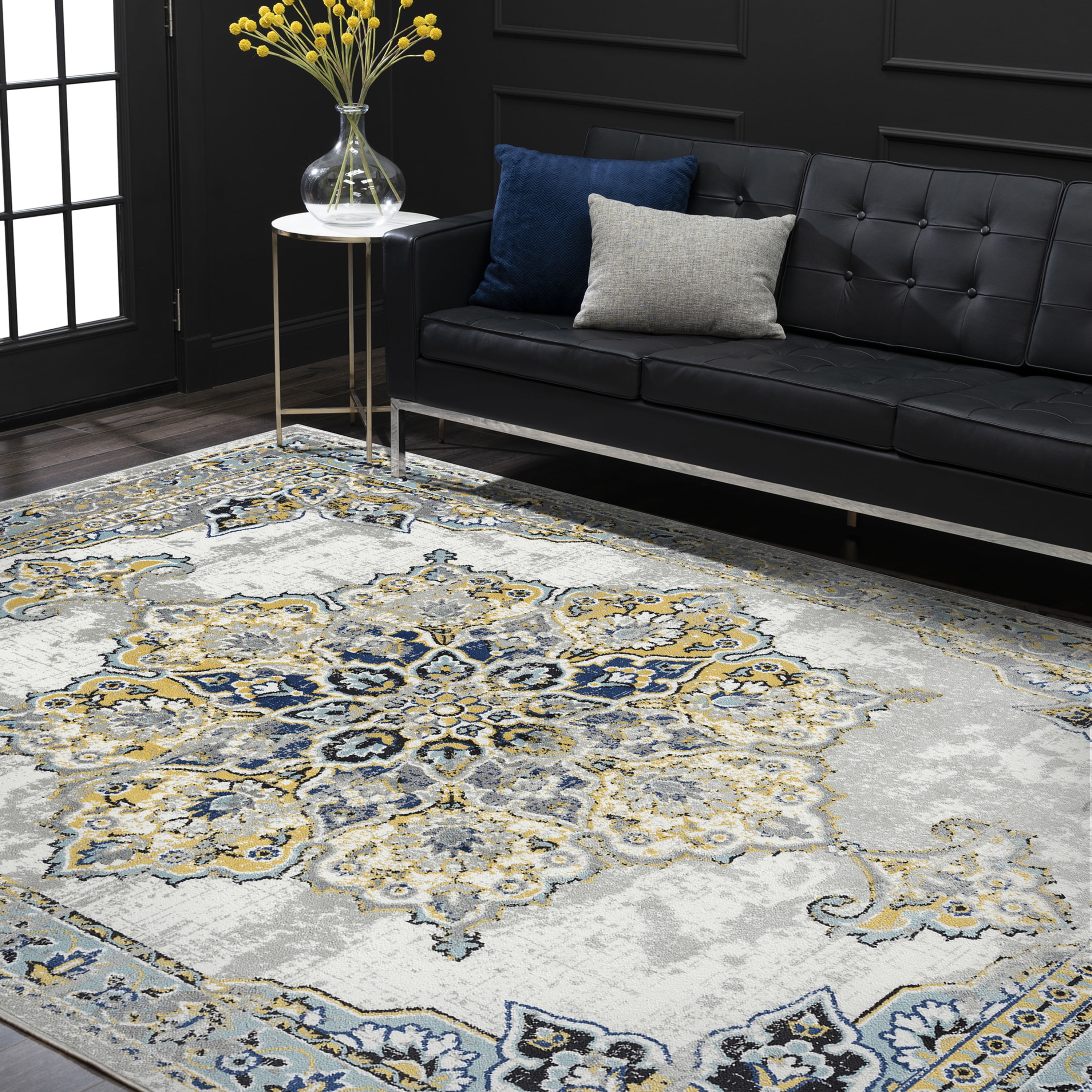 Bliss Rugs Traditional Medallion Area Rug, Floral Indoor Rugs for ...