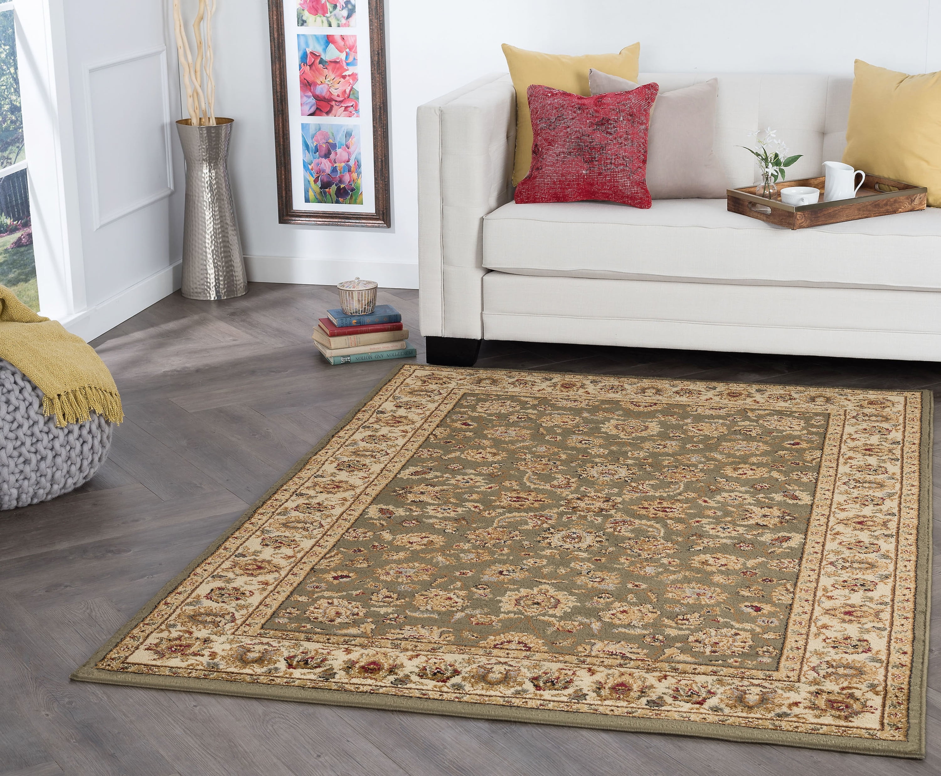 Free Shipping! Bliss Rugs Traditional 9x13 Area Rug Green Beige ...