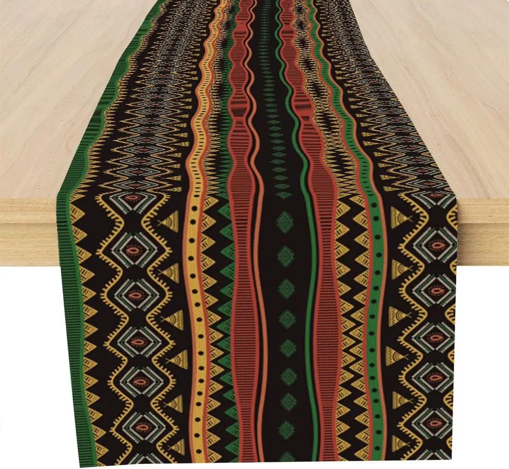 Traditional African Linen Table Runners Dining Room r Washable Dining ...