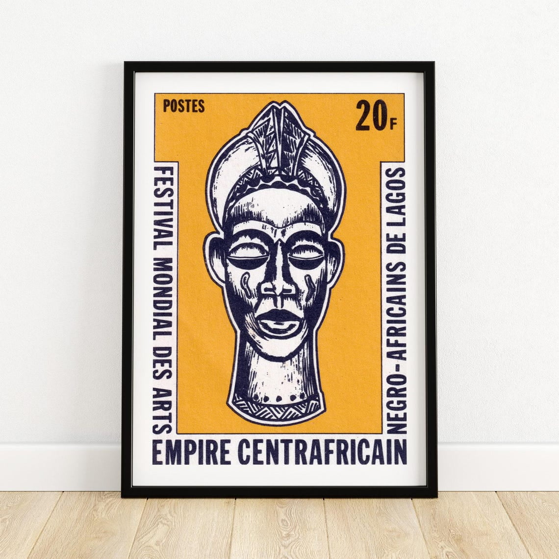 Traditional African Mask - Vintage Lagos Art - Postage Stamp Print ...