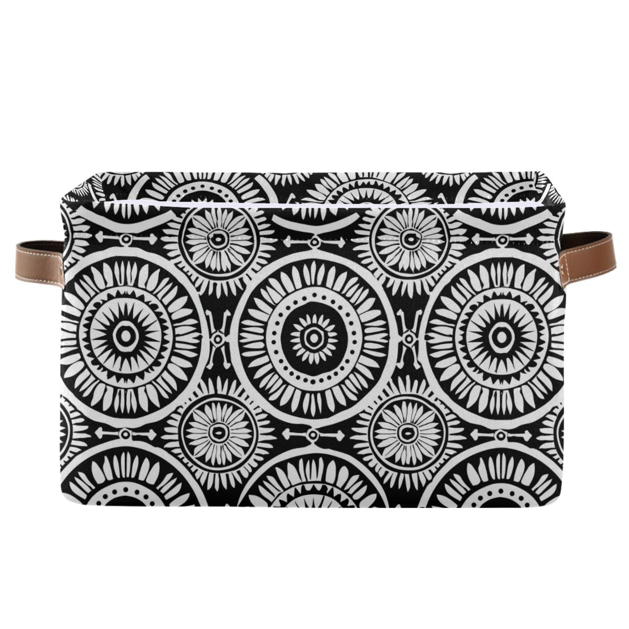 Traditional African Tribal Storage Bins with Handle Fabric Organizer ...
