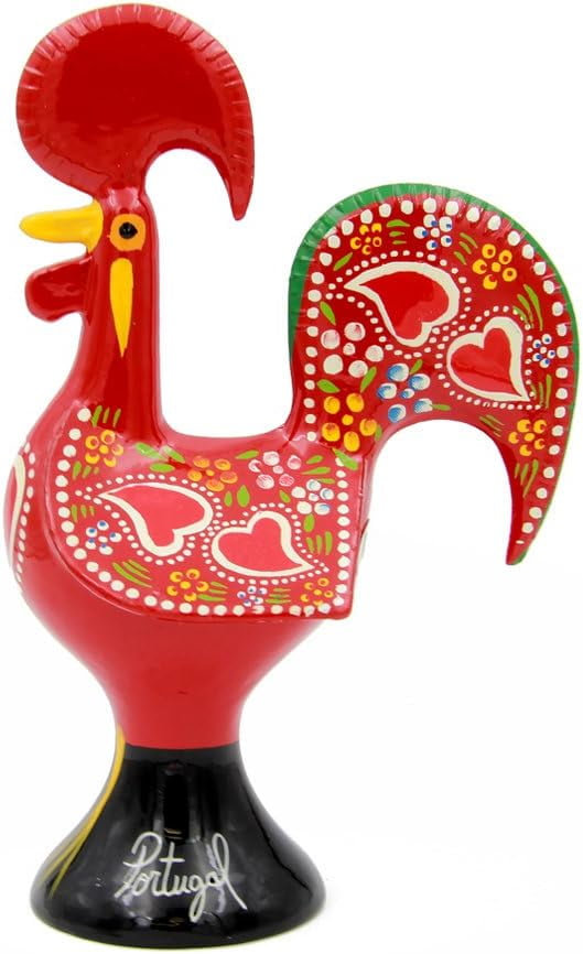 Traditional Aluminum Portuguese Good Luck Rooster Galo de Barcelos (Red ...