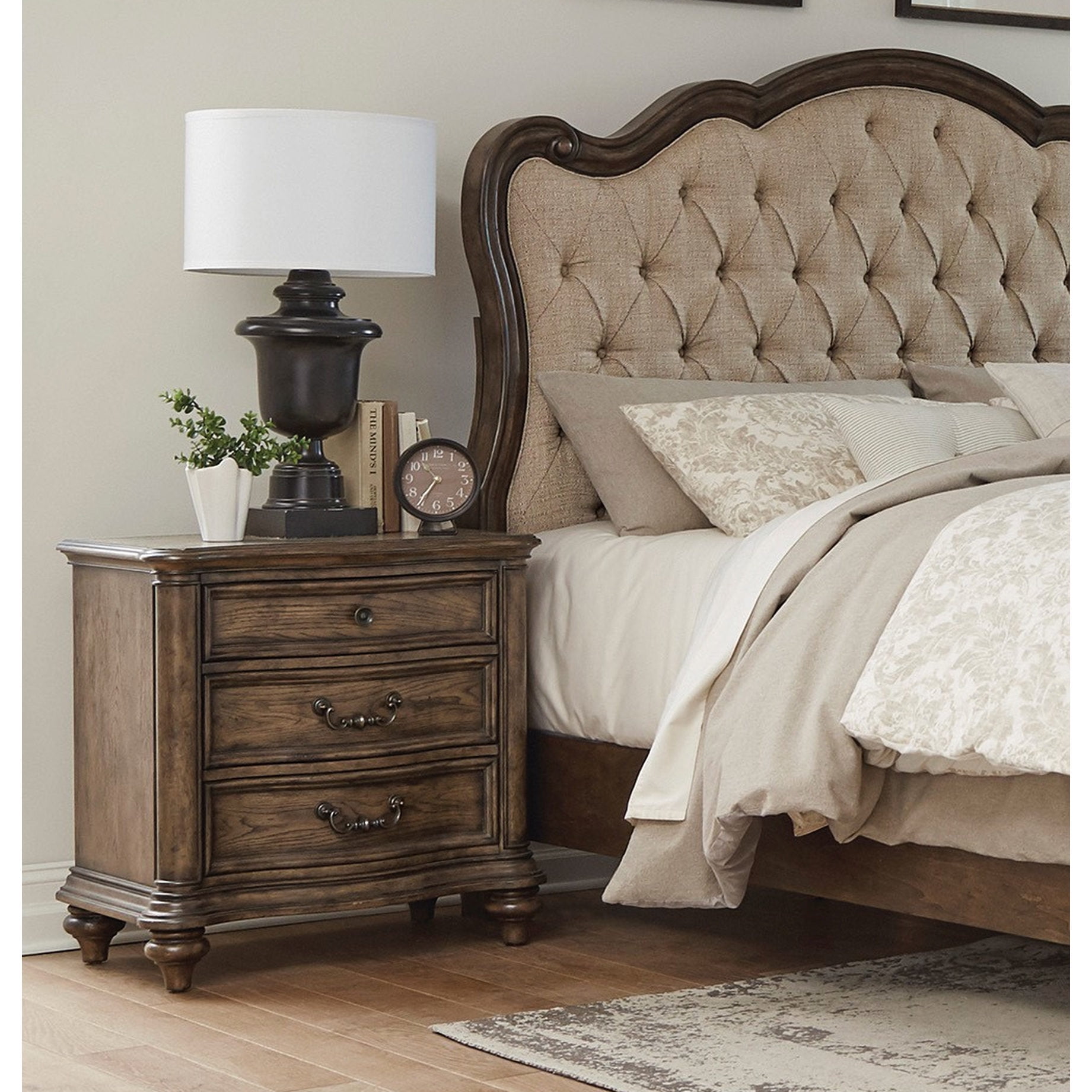 Traditional American Nightstand+Decorative Wood Grain" - "Bedroom ...