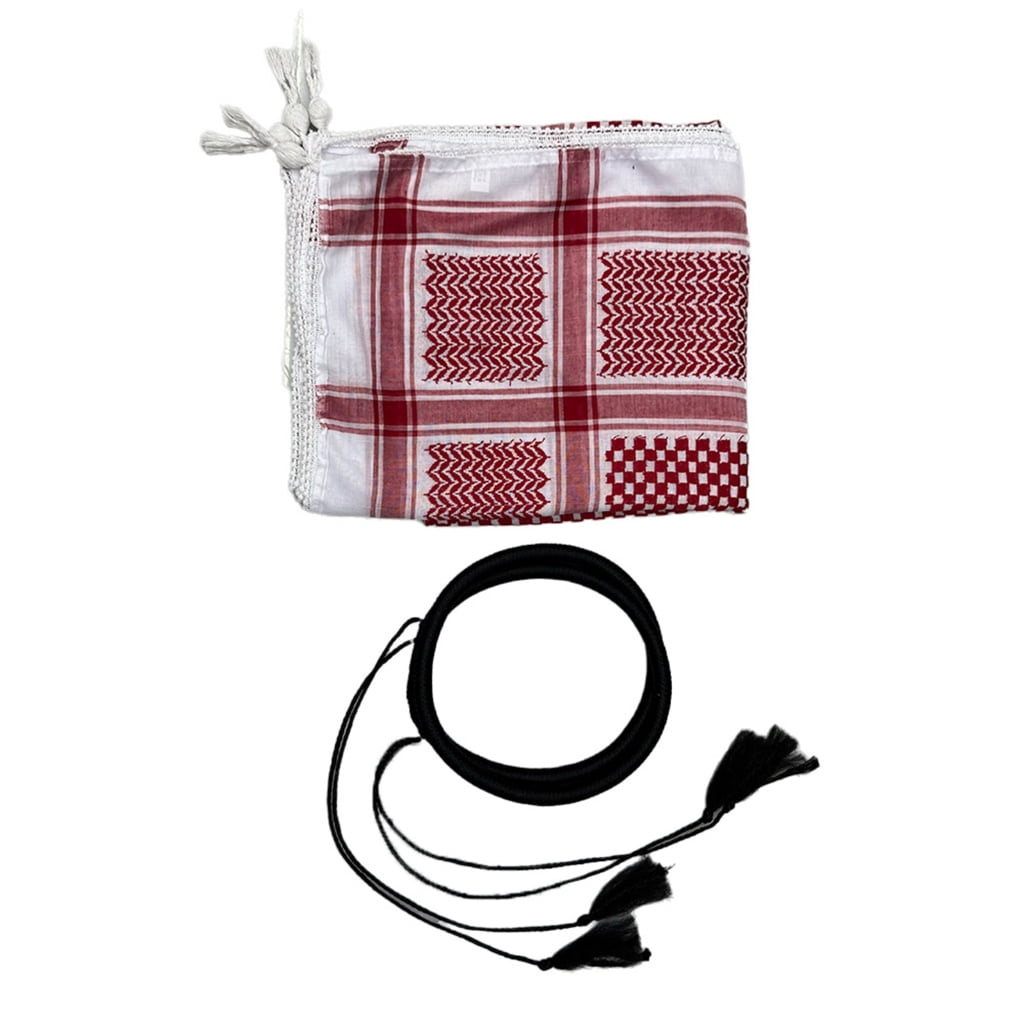 Traditional Arab Keffiyeh Fringed Head Scarf for Men Everyday Wear and ...
