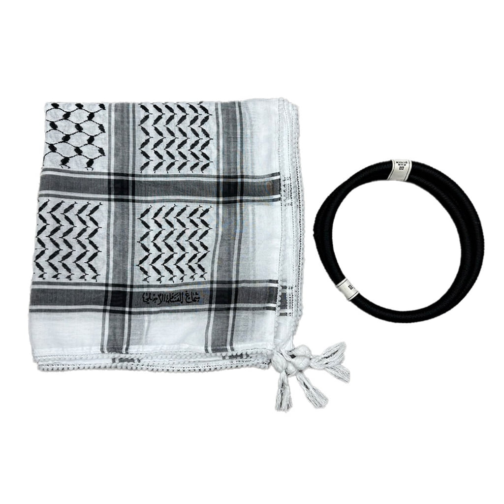 Traditional Arab Keffiyeh Jacquard Head Scarf for Men Everyday Wear and ...