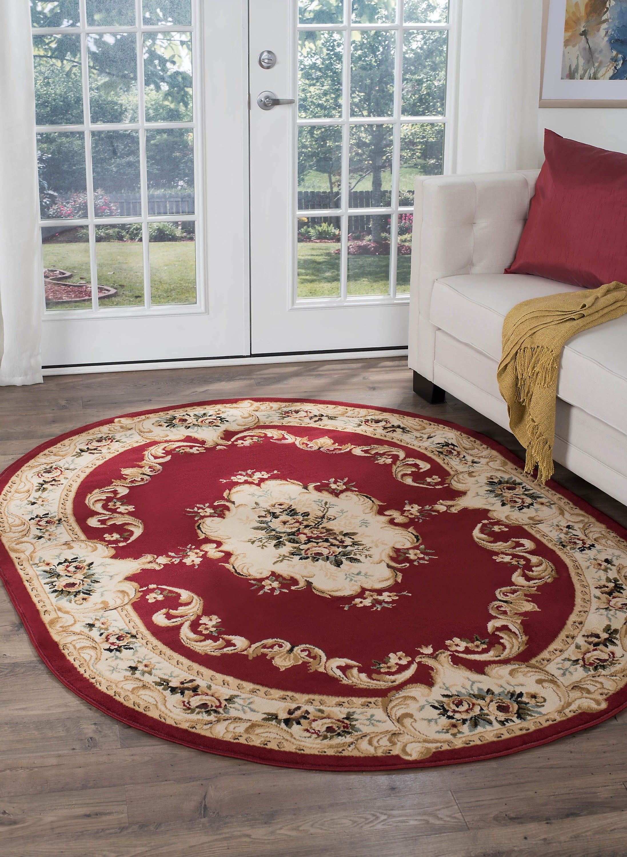 Bliss Rugs Medallion Traditional Floral Oval Rug for Living Room ...