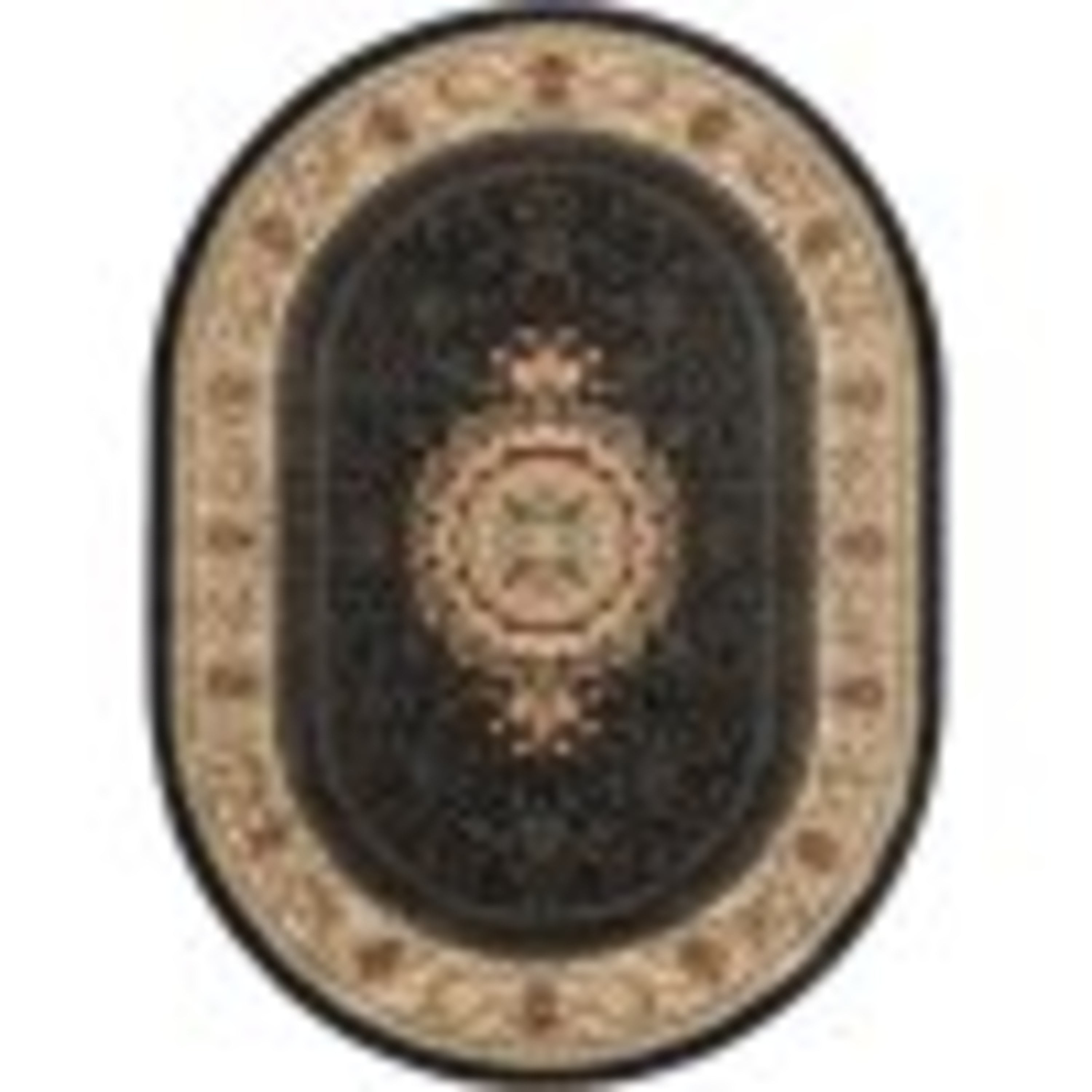 Free Shipping! Bliss Rugs Traditional Oval Area Rug 5'3 x 7'3 Black ...